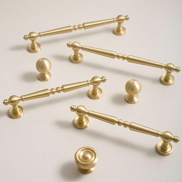GUZEL / Solid Brass Handles - Rounded Knob / Satin Gold - Handle Shop ...