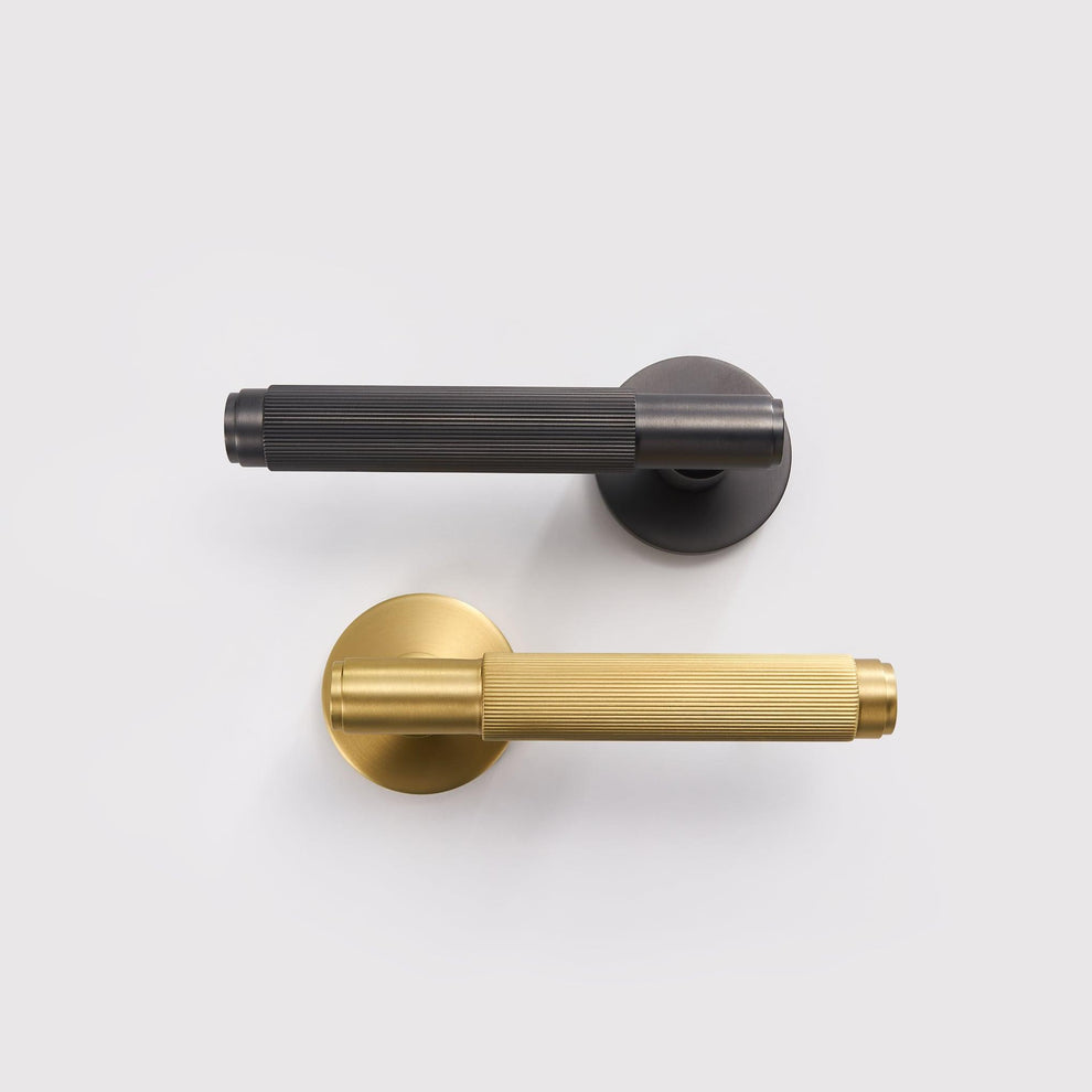 Linear Knurled Brass Door Handles | Handle Shop Couture