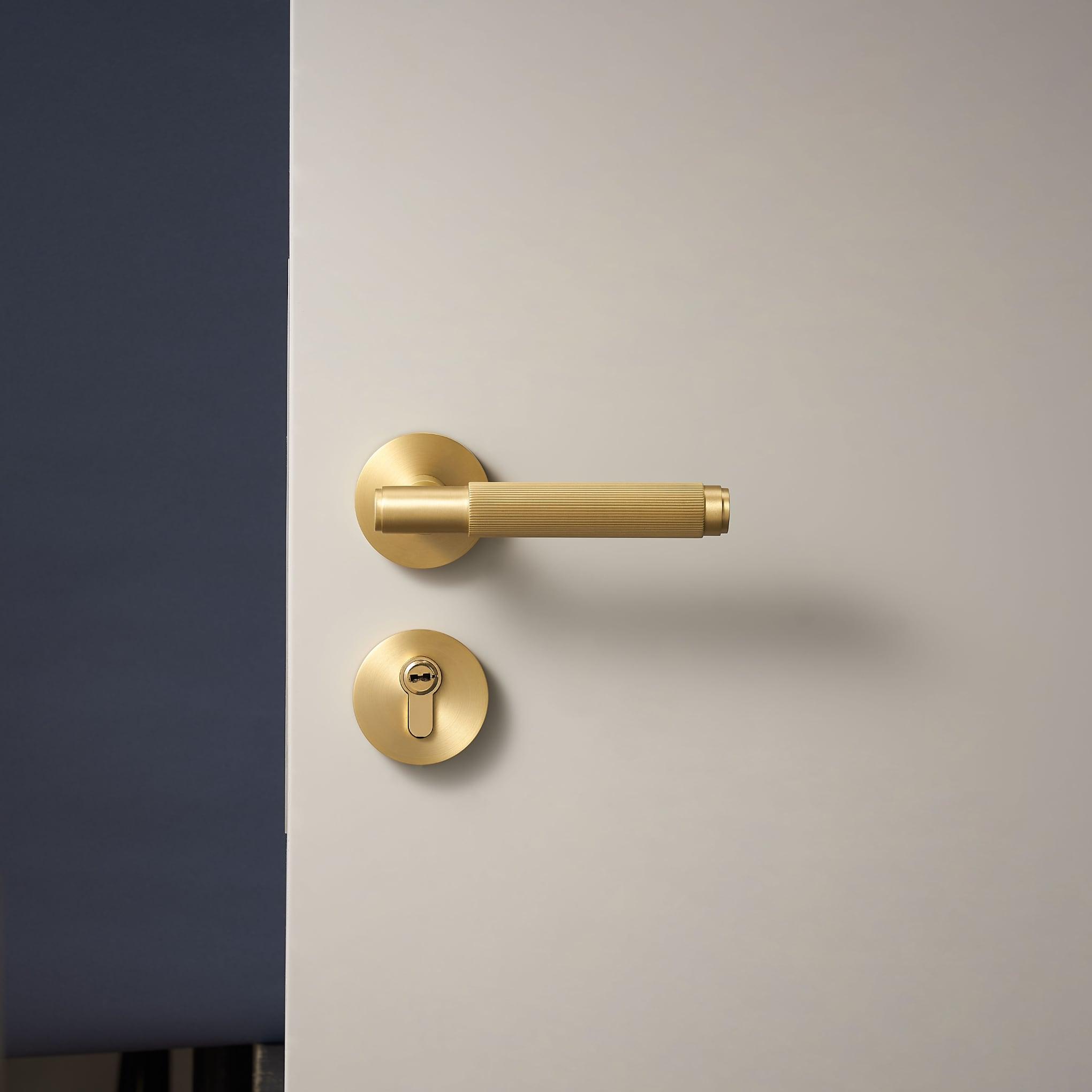 Linear Knurled Brass Door Handles | Handle Shop Couture - Handle Shop ...