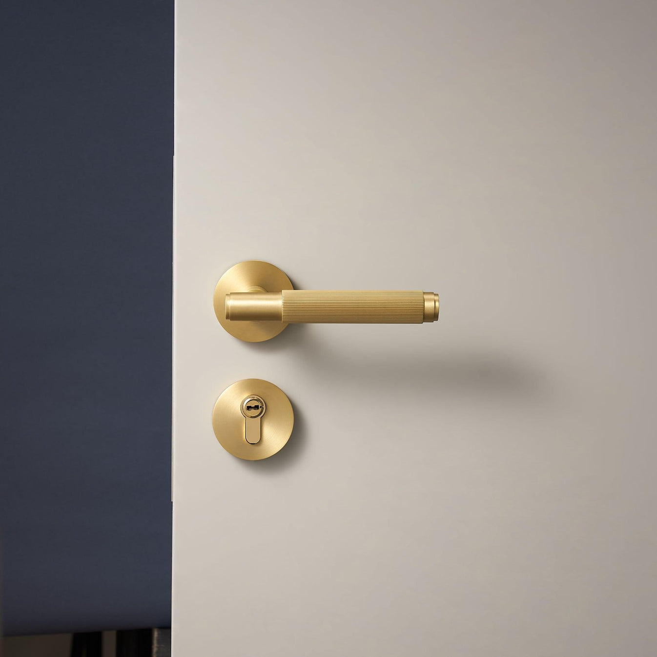 Linear Knurled Brass Door Handles | Handle Shop Couture