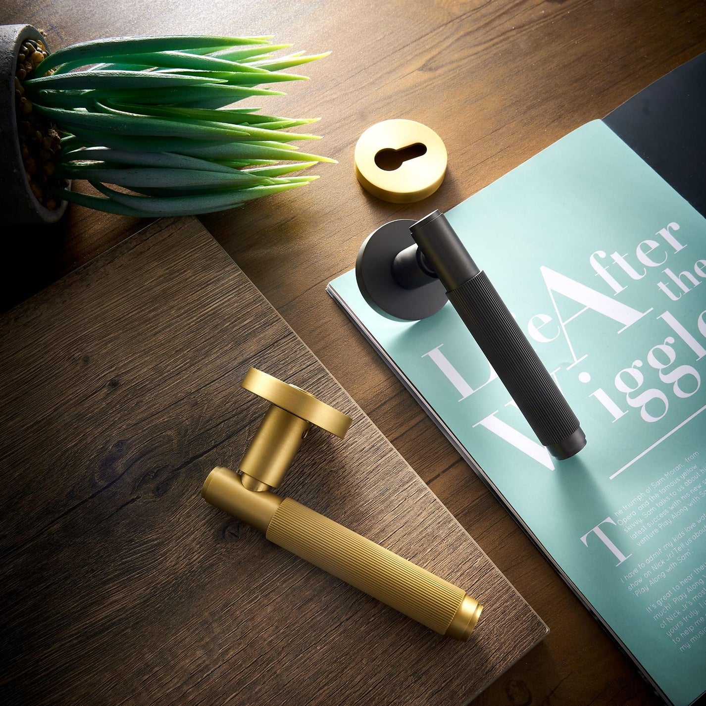 Linear Knurled Brass Door Handles | Handle Shop Couture