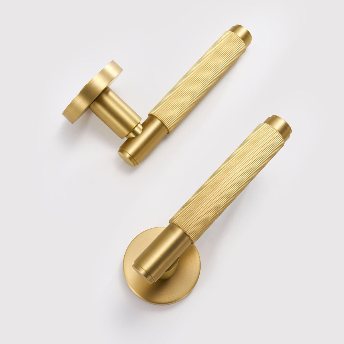 Linear Knurled Brass Door Handles | Handle Shop Couture - Handle Shop ...