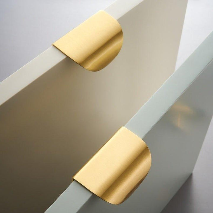 MIRTO / Curved Solid Brass Edge Pull - Handle Shop Couture