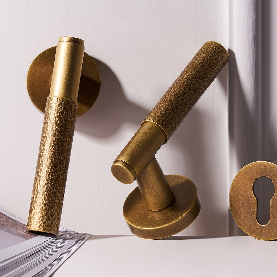 PARO / Hammered Brass Door Handles | Handle Shop Couture - Handle Shop ...
