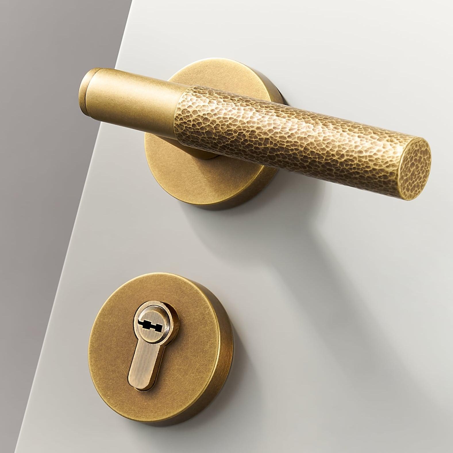 PARO / Hammered Brass Door Handles | Handle Shop Couture