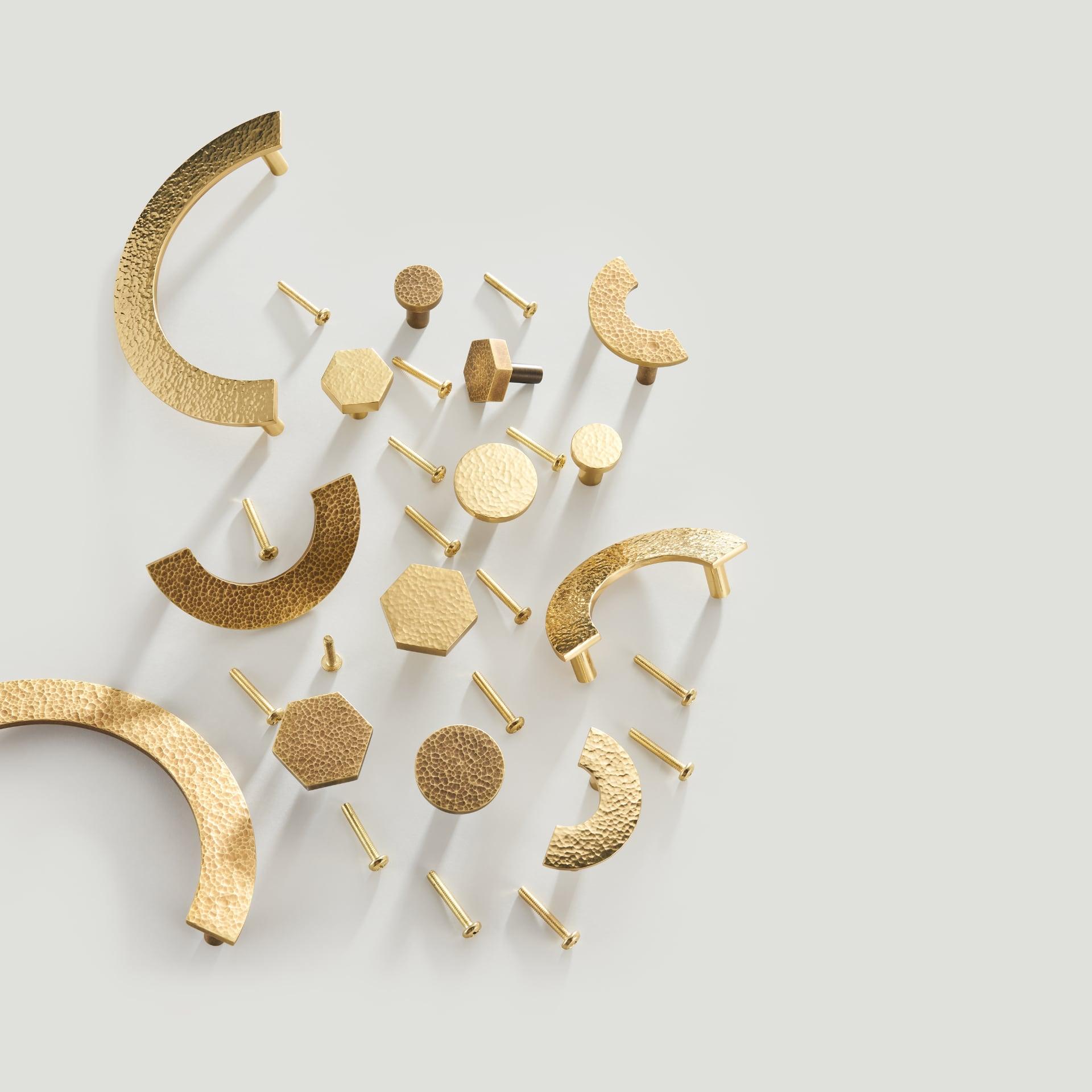 PARO Hammered Brass Semi Circle Handles - Handle Shop Couture
