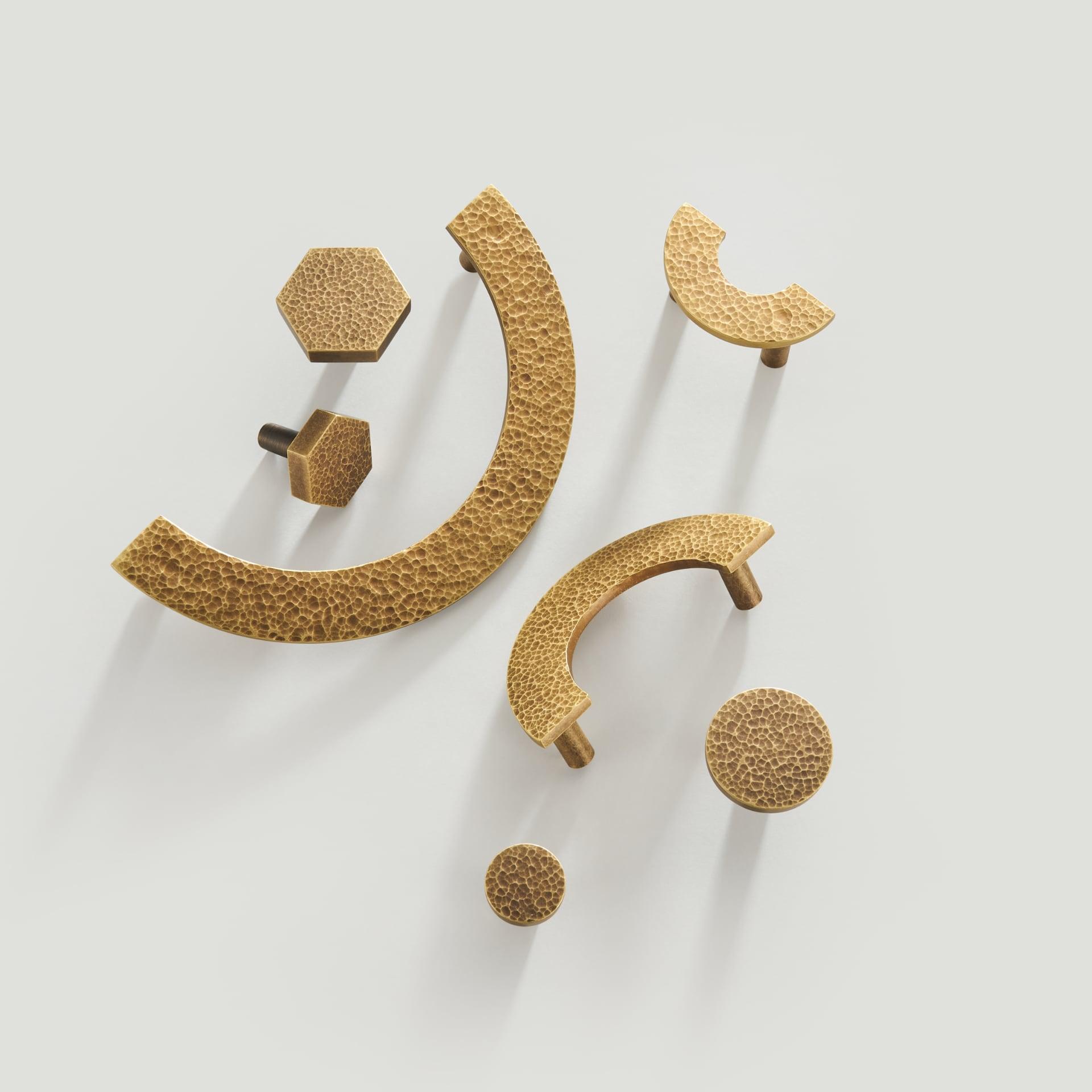 PARO Hammered Brass Semi Circle Handles - Handle Shop Couture