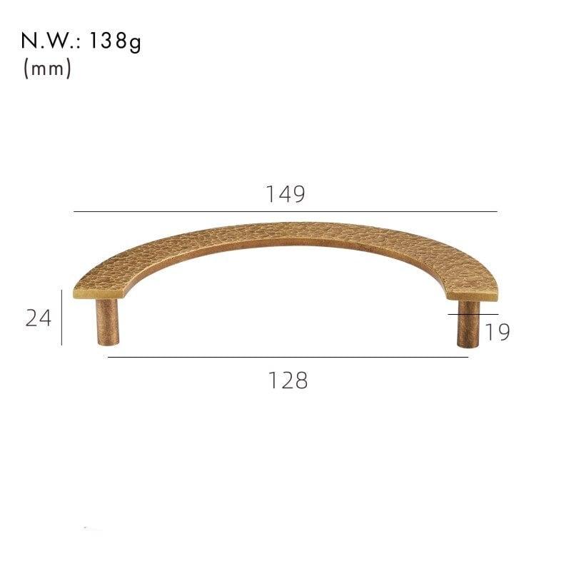 PARO Hammered Brass Semi Circle Handles - Handle Shop Couture