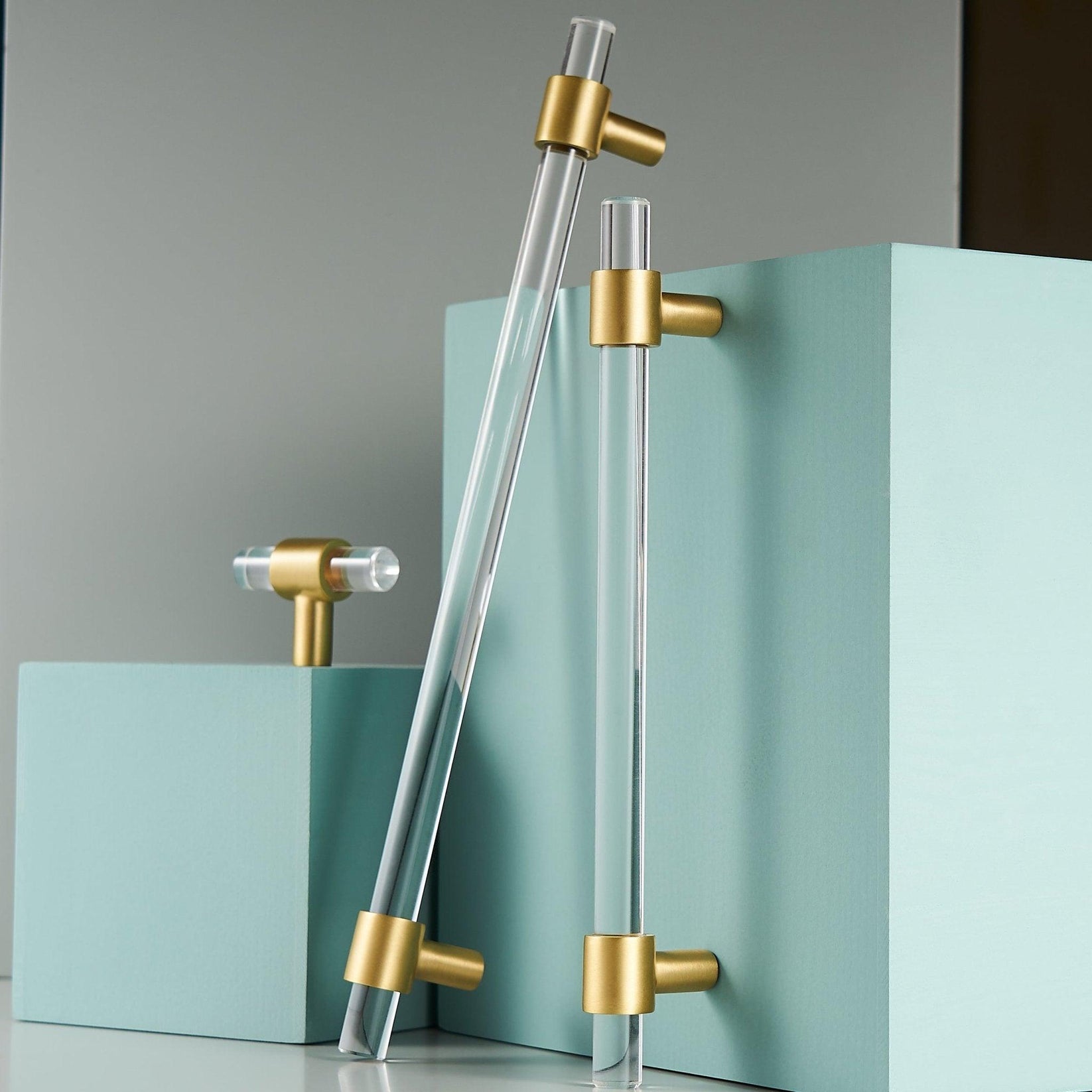 VITRE / Acrylic & Brass Handles | Handle Shop Couture - Satin Brass ...