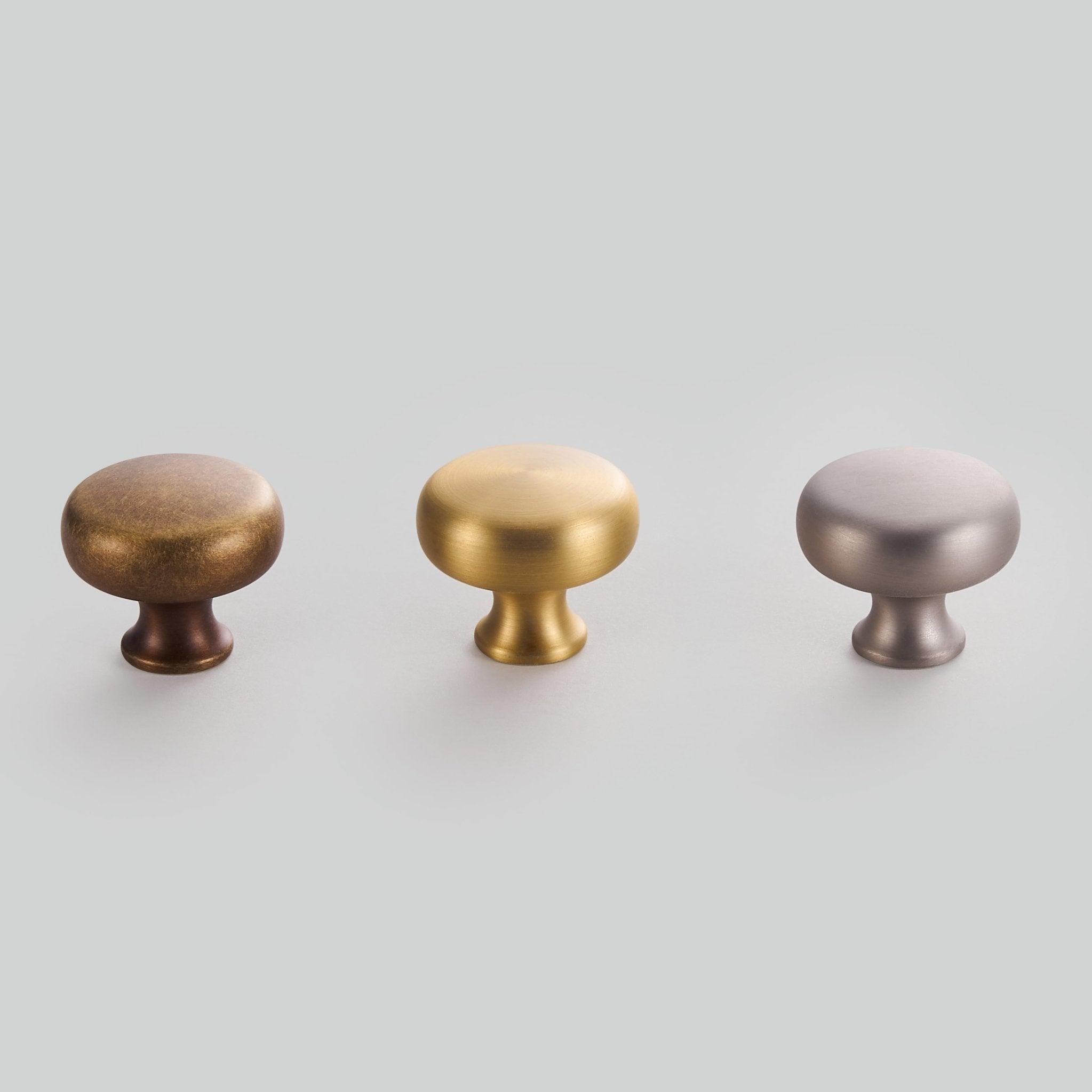 ZERRIN / Solid brass Knobs - Satin Brass - Handle Shop Couture